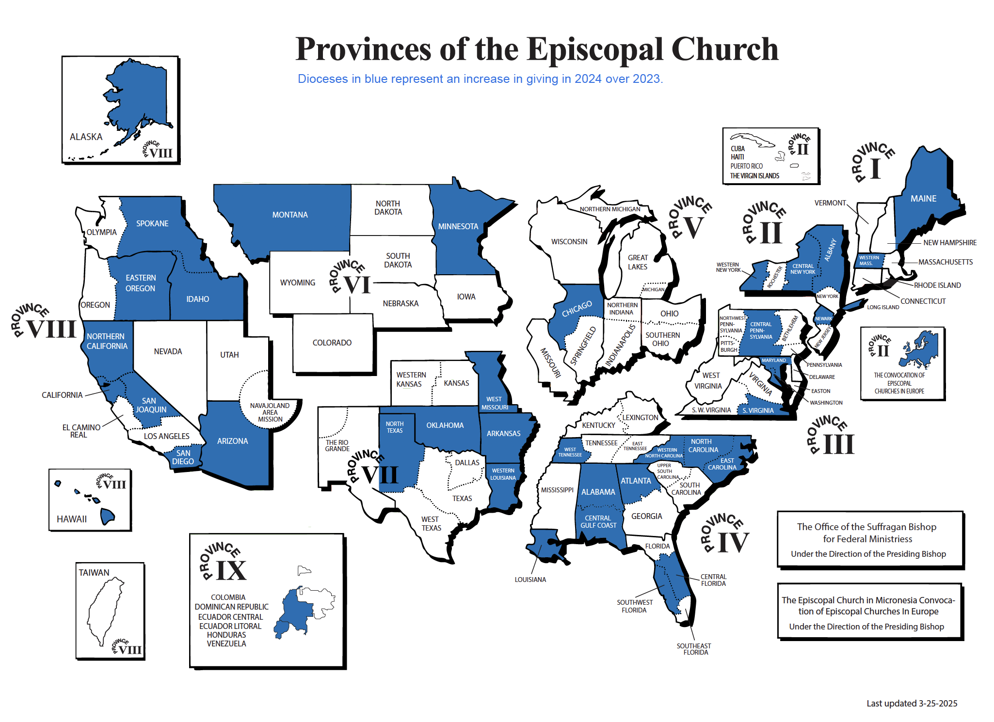 Increased giving map – United Thank Offering